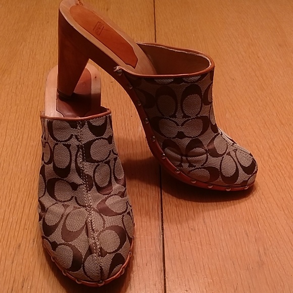 Coach | Shoes | Coach Signature Clog Brown Size | Poshmark